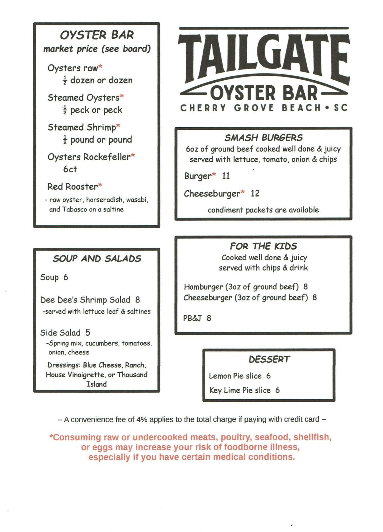Tailgate Oyster Bar - Cherry Grove Beach, SC - NMB